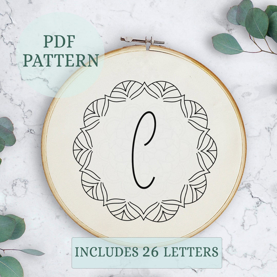 Mandala Alphabet, Embroidery Pattern, Letters Embroidery, Monograms ...