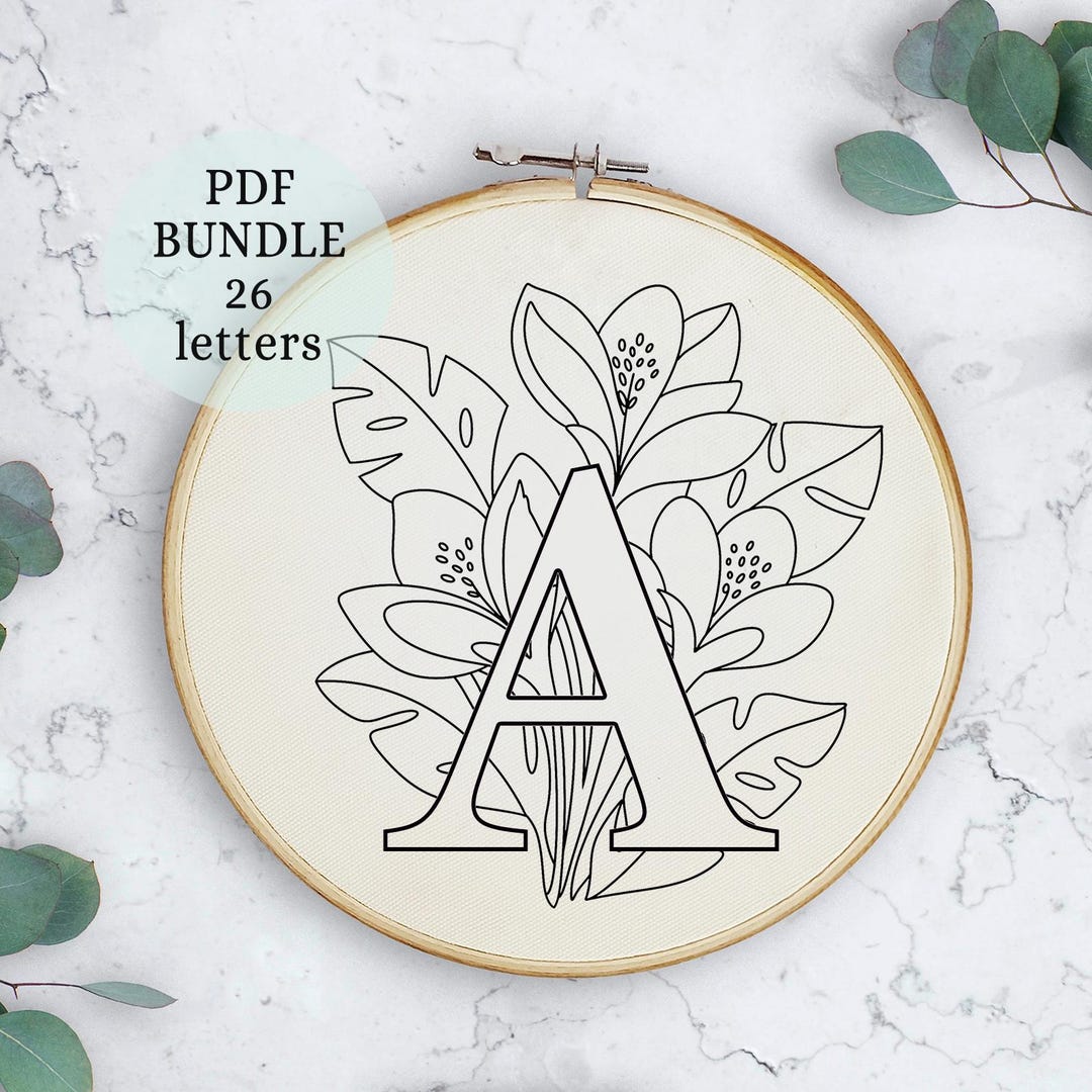 Letters to Embroider, Alphabet With Flowers, Alphabet Pattern,monogram ...
