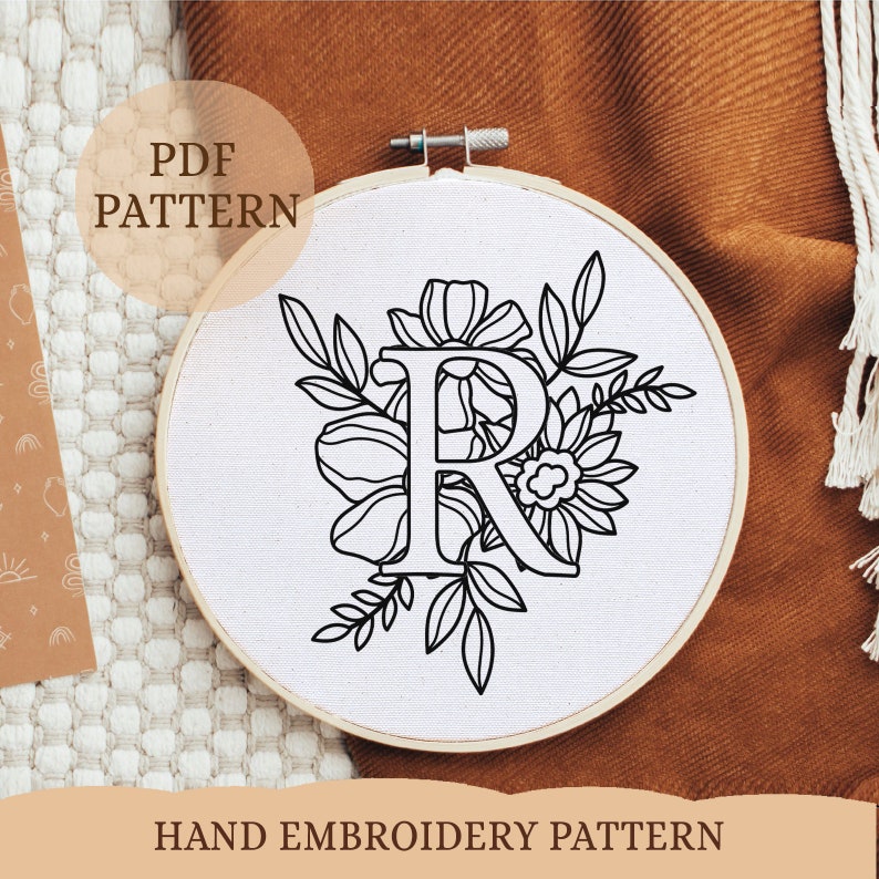 Modern Hand Embroidery Letters Alphabet Embroidery Letter - Etsy