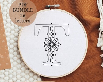 Monogram Embroidery Alphabet - Etsy