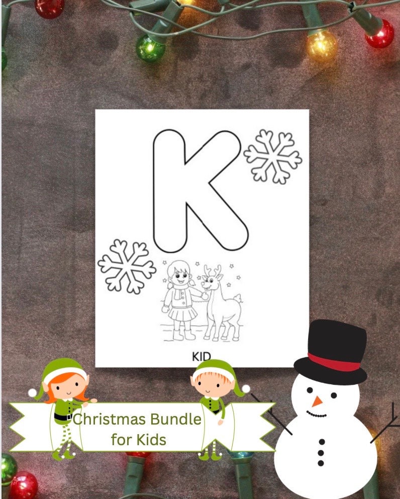 Christmas Alphabet Coloring Pages Printable PDF - Etsy