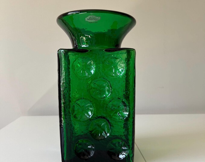 Blenko Glass 6812 Pinwheel Double Spout Carafe, Green Joel Myers Design ...