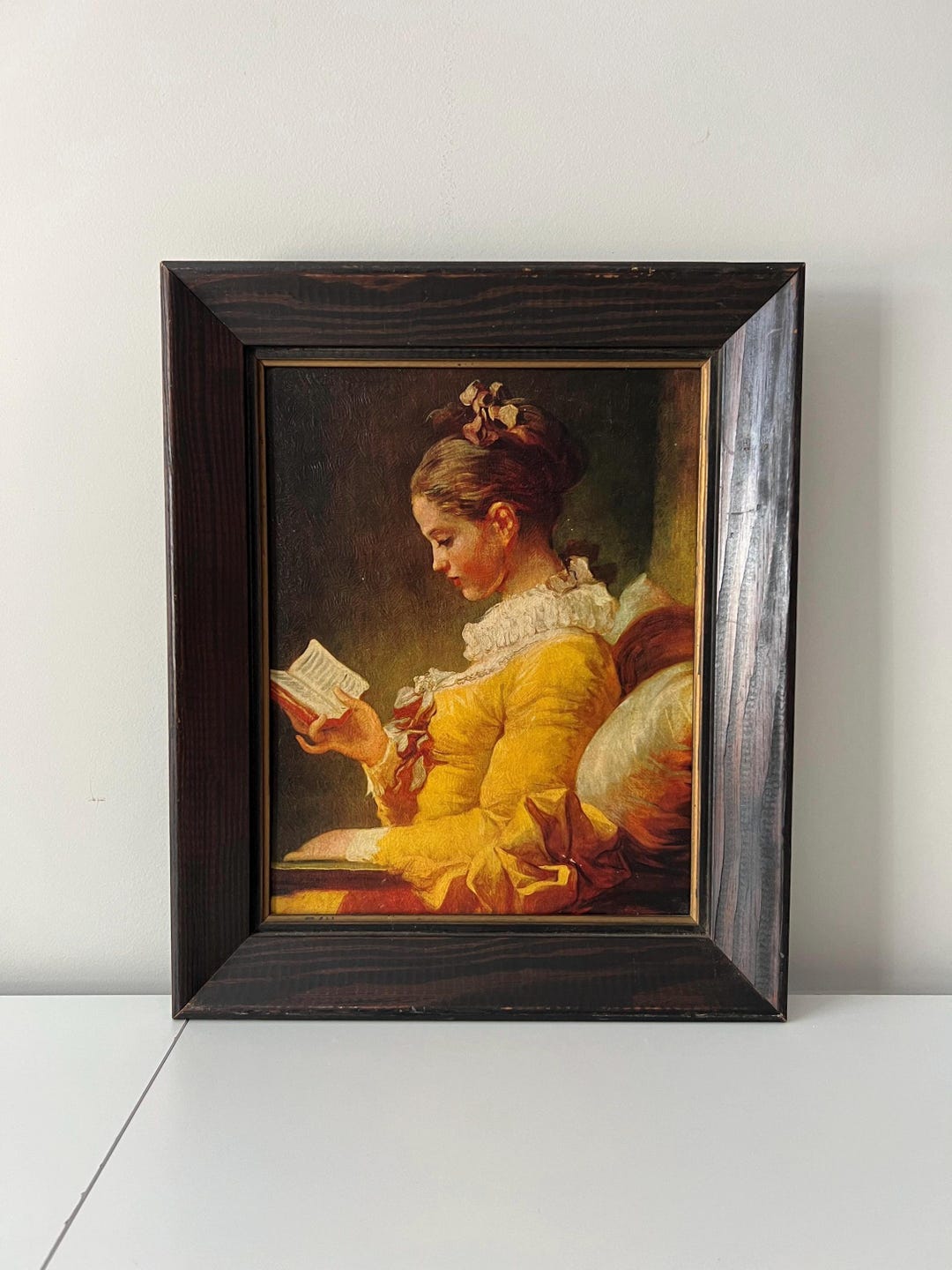 Framed Jean-honoré Fragonard A Young Girl Reading Vintage Print, Rococo ...