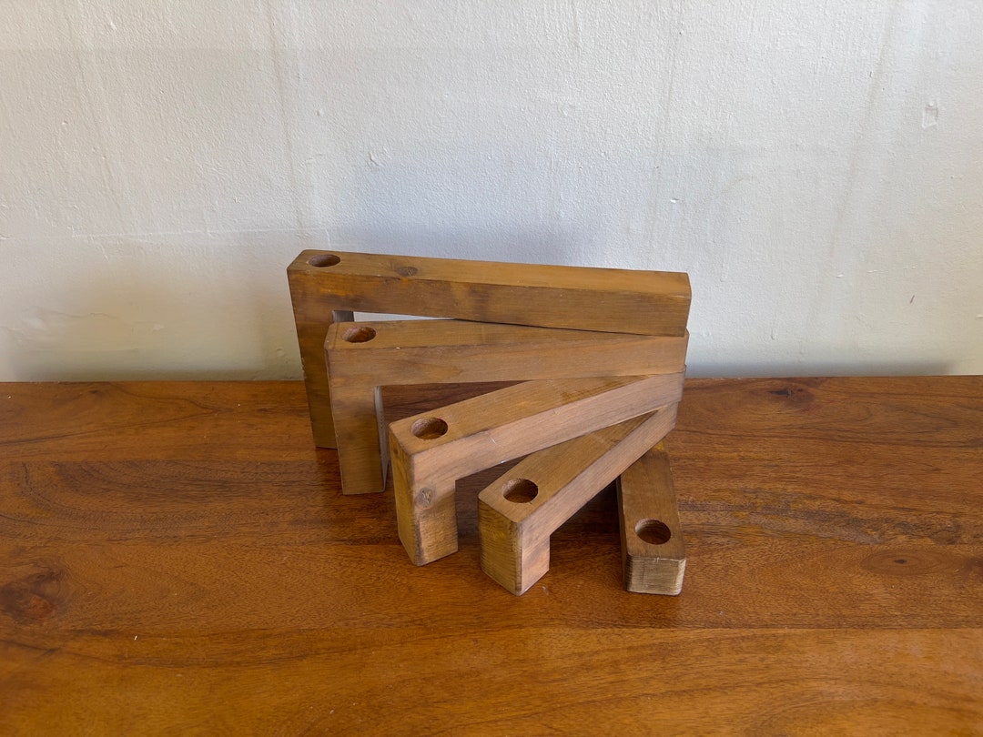 Scandinavian Style Raw Wood Candelabra, Vintage, Modernist - Etsy