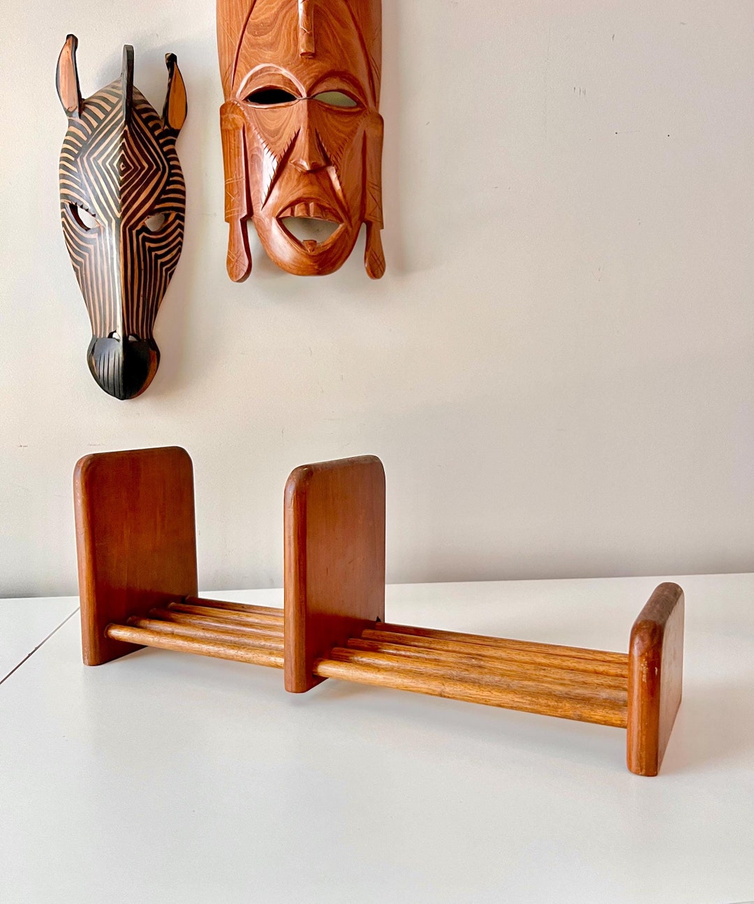 Mid-century Modern Wooden Book Rack, Tabletop Shelf, Vintage - Etsy