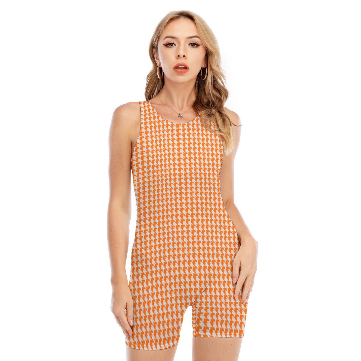 Vampire Art Womens Sleeveless One-piece Boyleg Swimsuit Retro Orange ...