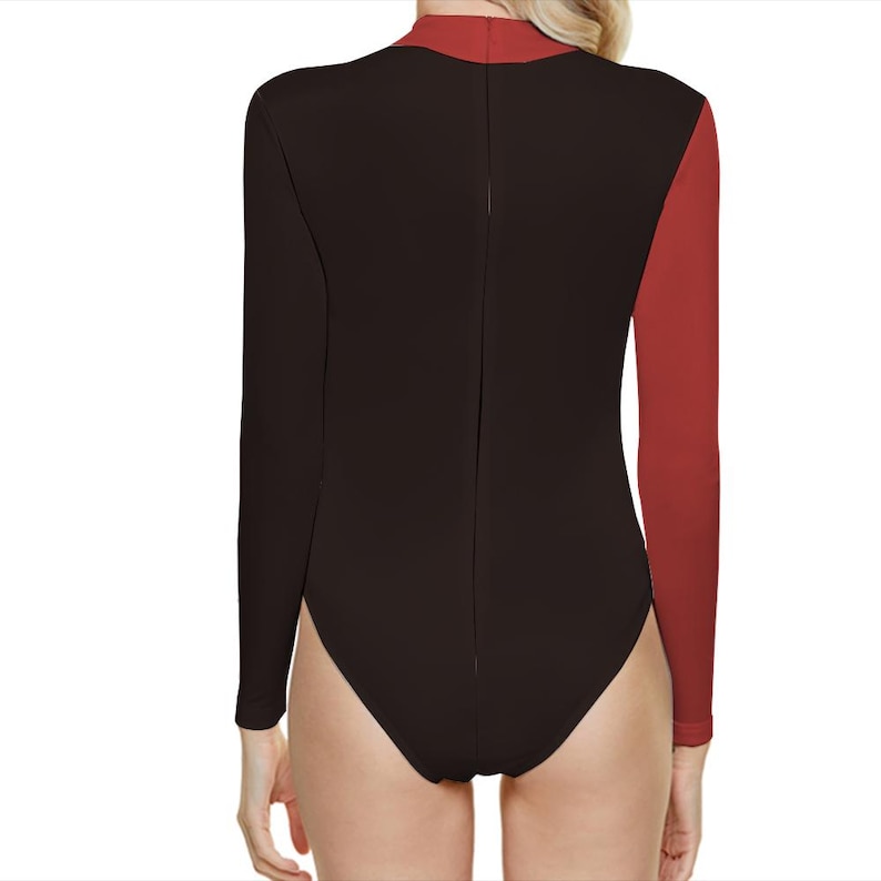 Retro Futuristic Long Sleeve Swimsuit | 70s Racing Vintage Zipper ...