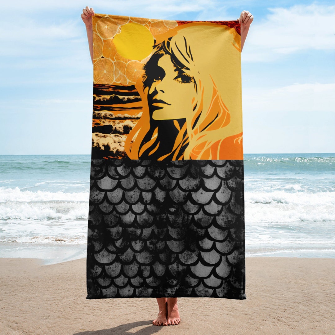 Vampire Art Mermaid in Saint Tropez Beach Towel - Etsy