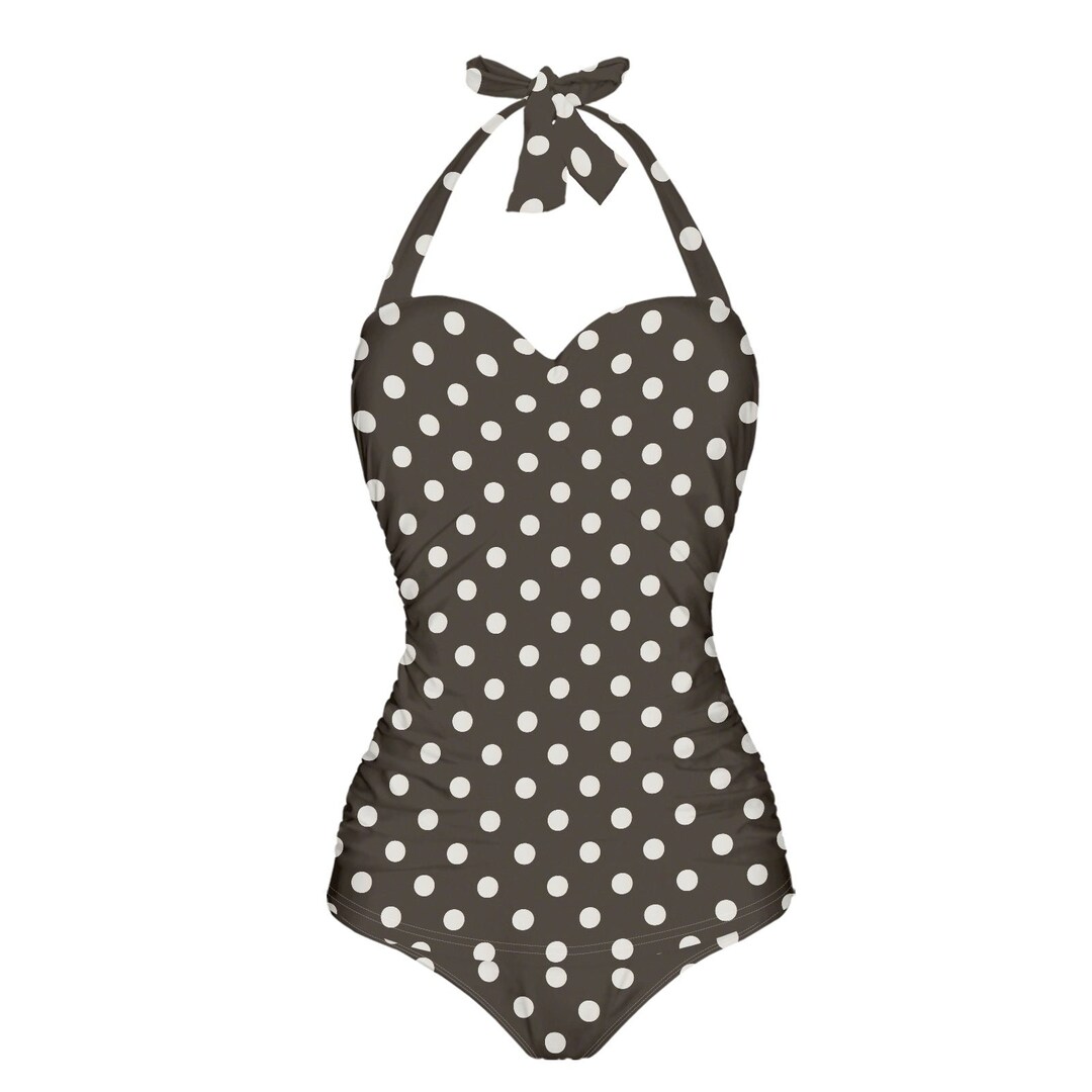 Vampire Art Vintage Chic Halter Neck One-piece Swimsuit Black and White ...