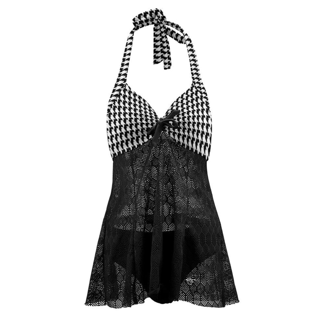 Vampire Art Goth Halter Two Piece Mesh Tankini Swimsuit Retro ...