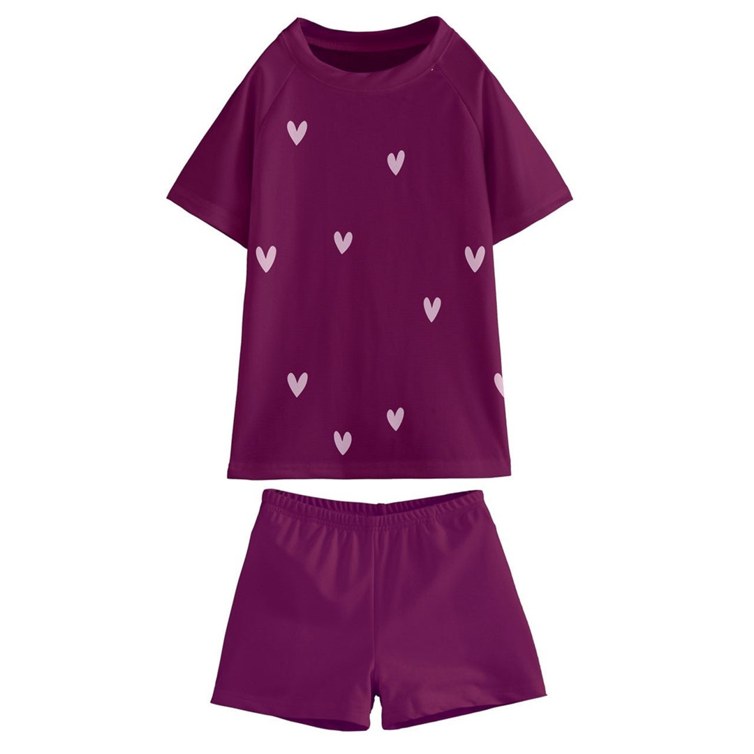 Vampire Art Burgundy Hearts Kids' Swim T-shirt and Shorts Set - Etsy