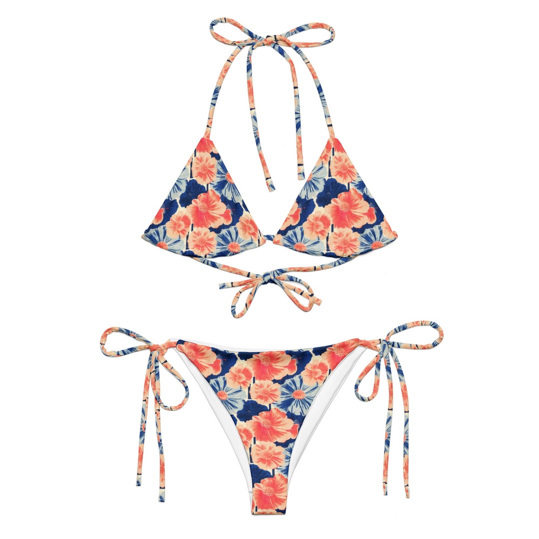 Vampire Art Vintage Blossom 70s Recycled String Bikini Pastel Pink and ...