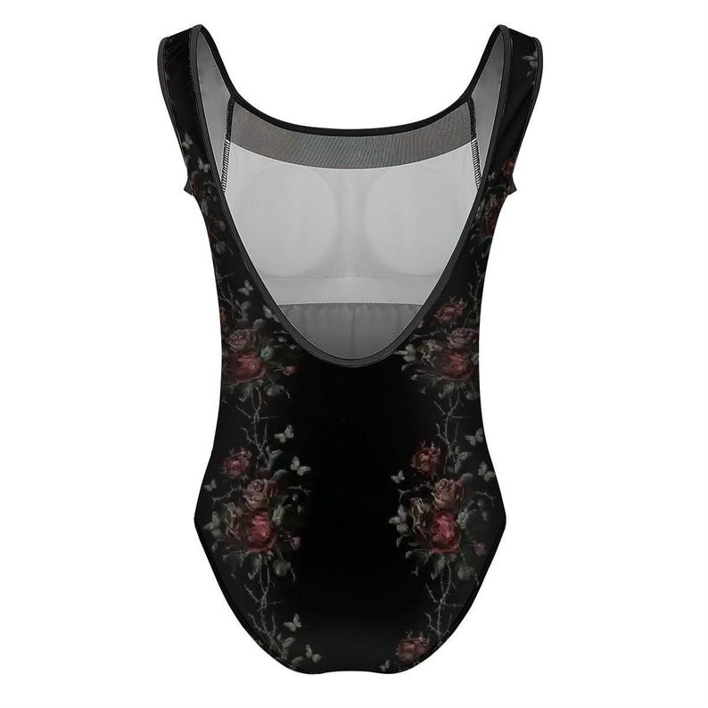Vampire Art Gothic Elegance Mesh One-piece Swimsuit Roses - Etsy