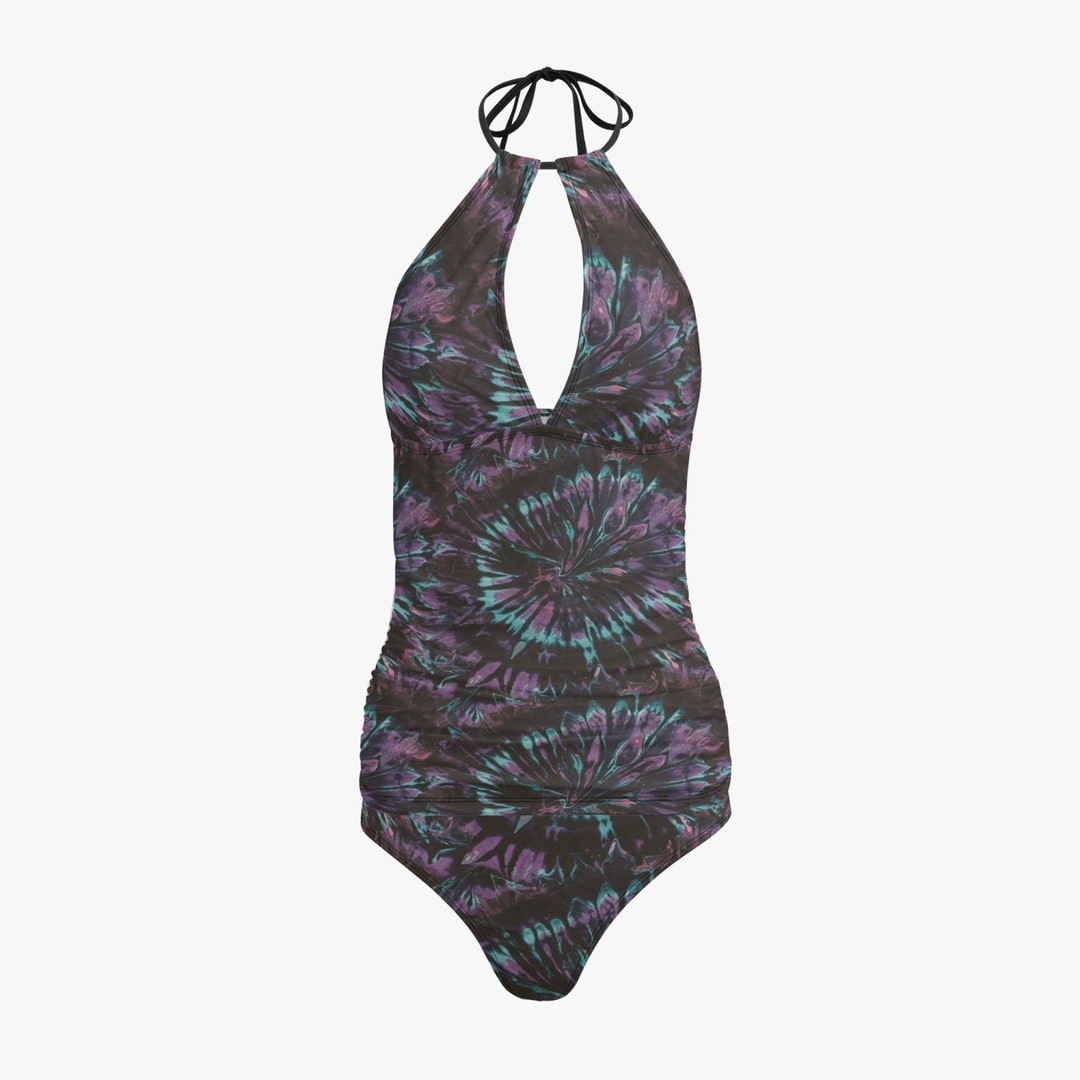 Vampire Art Retro Halter Two-piece Tankini Swimsuit Tie Dye in Black ...