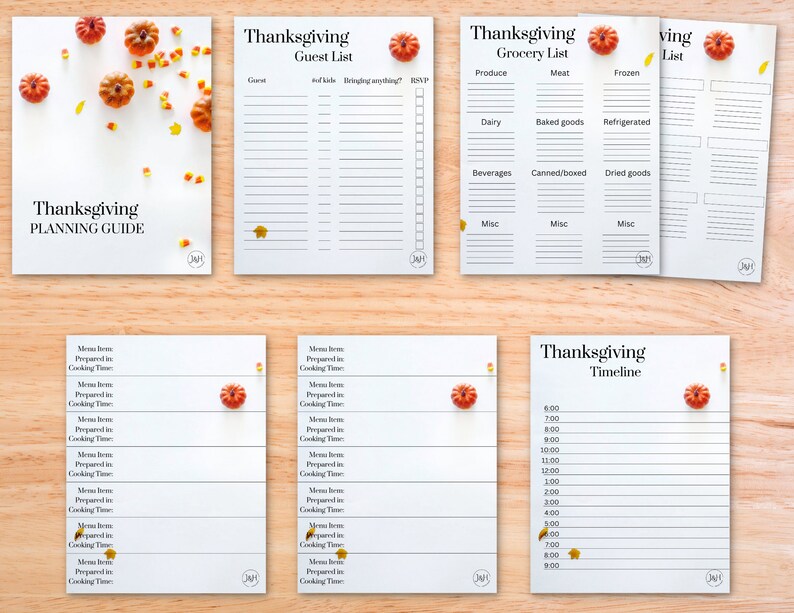 Thanksgiving Planning Guide Printable | Holiday Meal Planner PDF | Menu ...