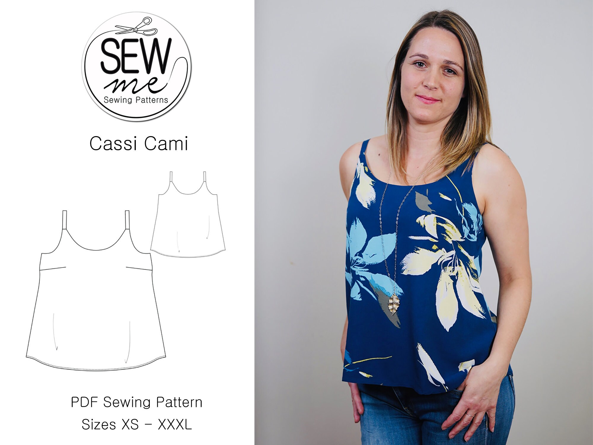 Cassi Cami PDF Sewing Pattern - Etsy