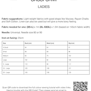 Cassi Cami PDF Sewing Pattern - Etsy