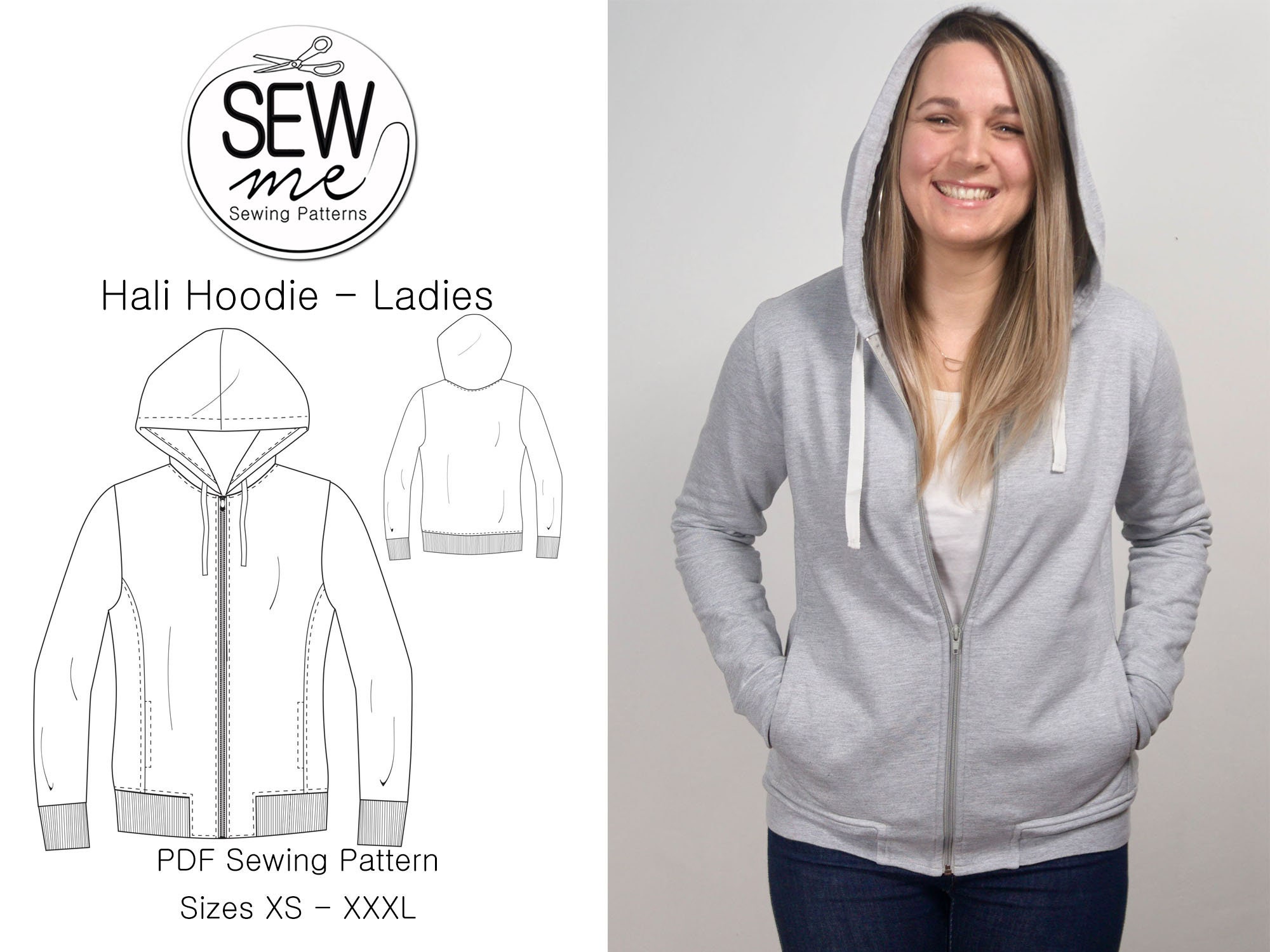 Hali Hoodie Ladies PDF Sewing Pattern - Etsy