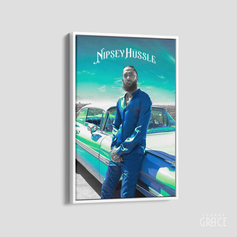 Nipsey Hussle Canvas Nipsey Hussle Poster Rapper Art Etsy
