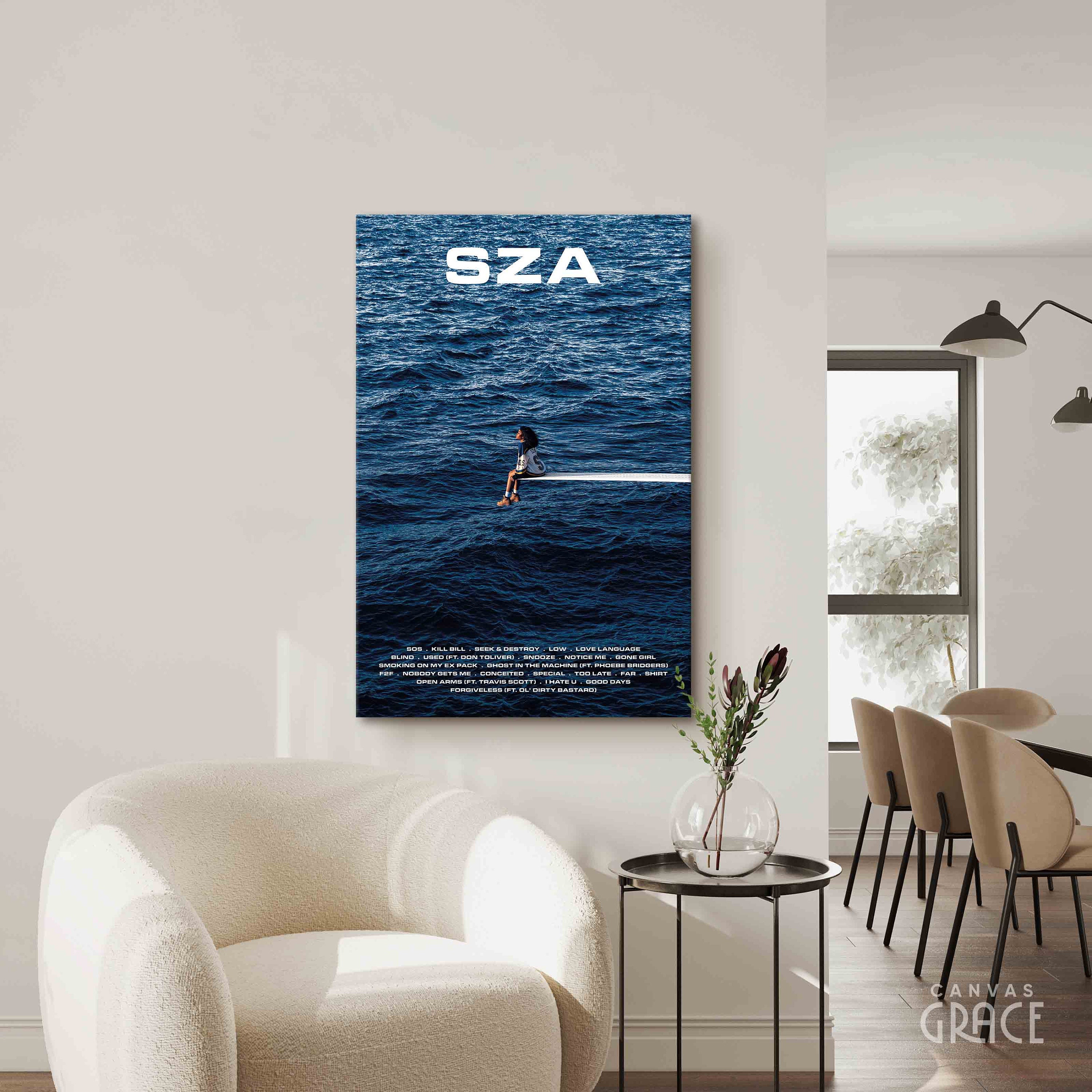 SZA Poster, SOS Album Cover Canvas, Album Cover Print, SZA Tracklist ...