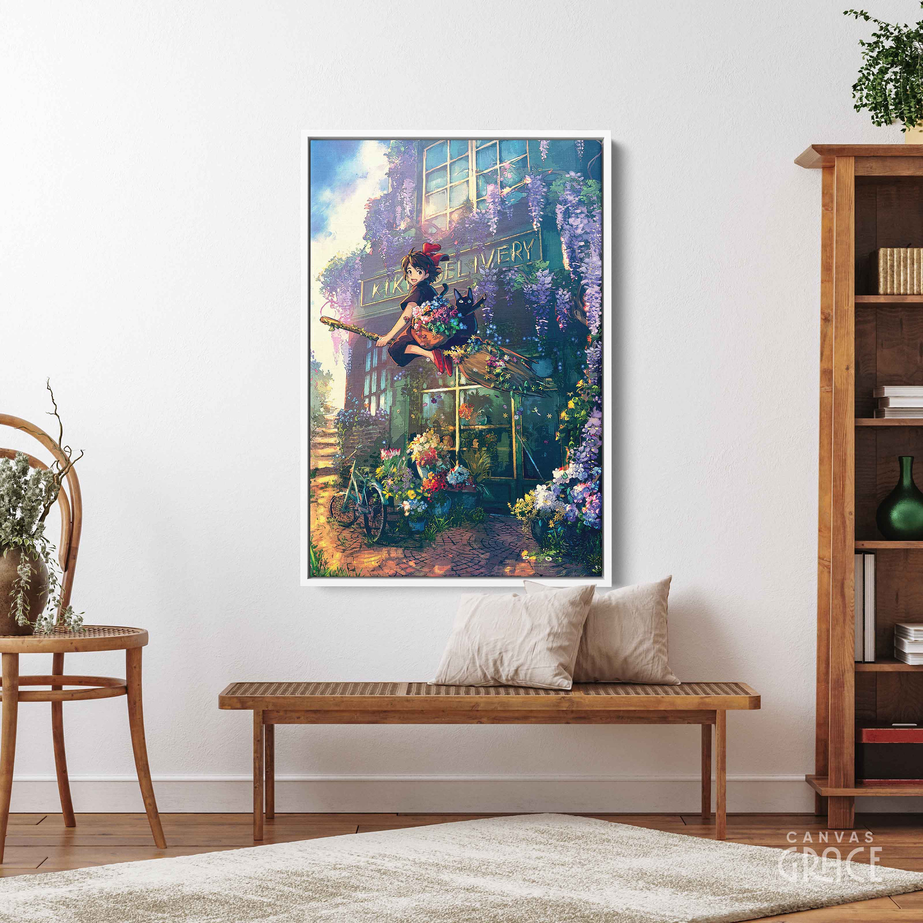 Kiki's Delivery Service Poster, Japanese Anime Canvas, Studio Ghibli ...