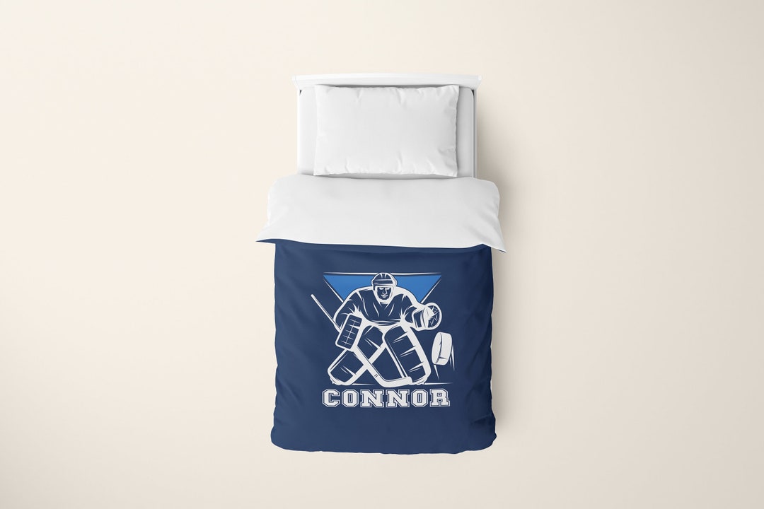Personalized Hockey Goalie Duvet Cover: Cotton Sateen Bedding - Etsy