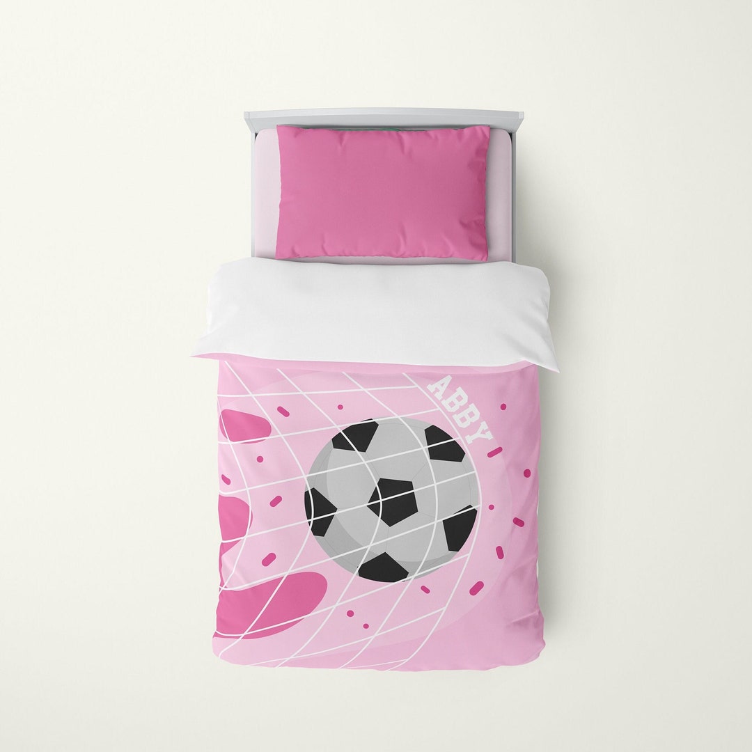 Pink Soccer Duvet Cover, Personalized Soccer Girl Gifts, Soccer Girl ...