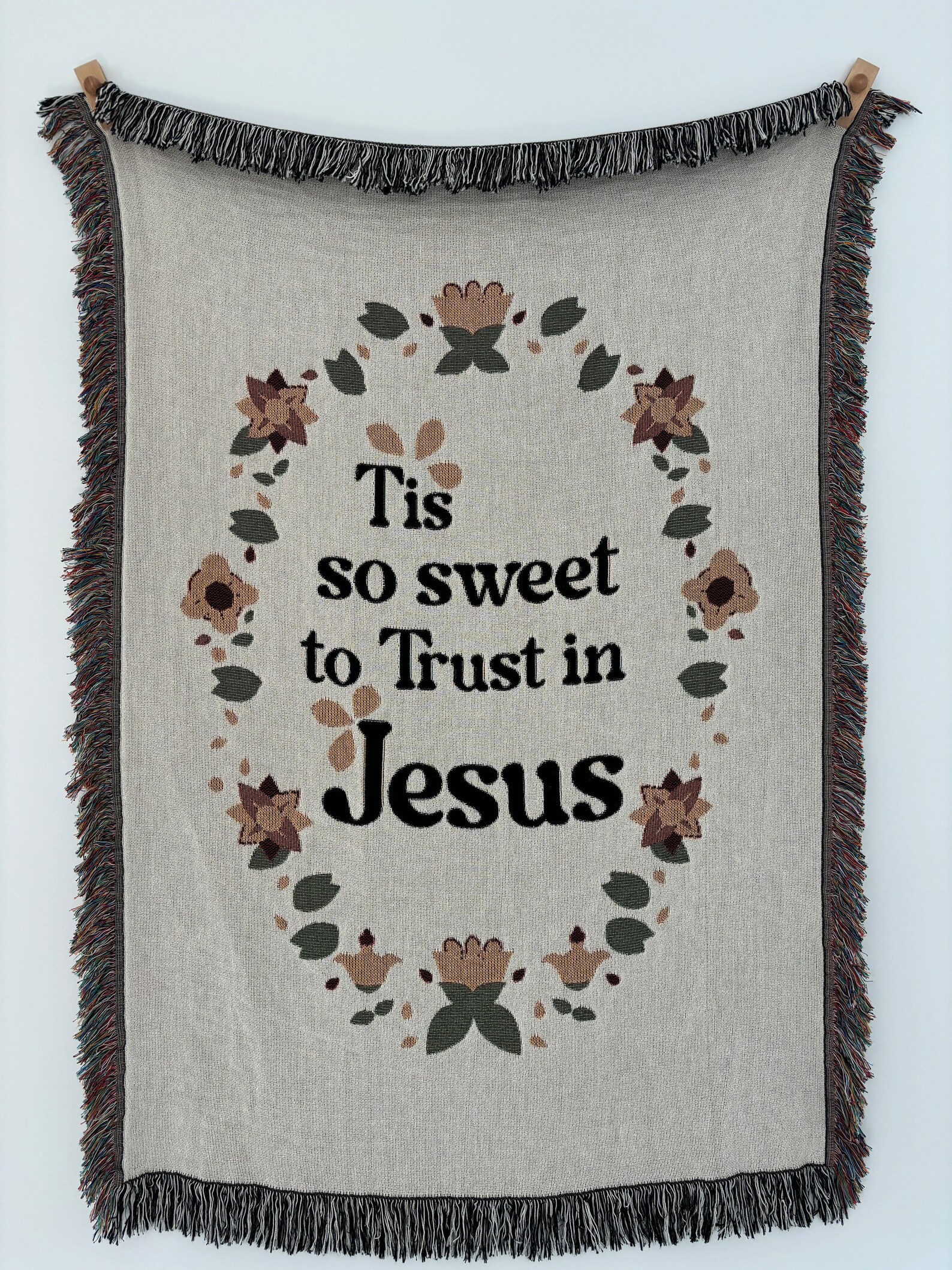 Tis so Sweet to Trust in Jesus Blanket: Woven Floral Christian Gift - Etsy