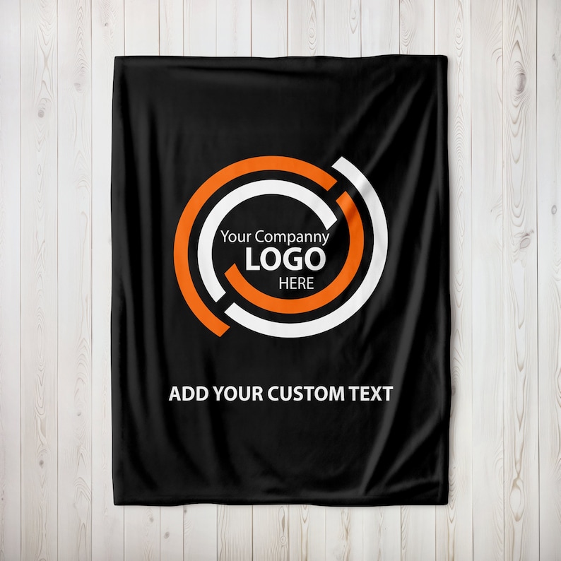Personalized Logo Blanket: Custom Fleece Throw, Corporate Gift - Etsy