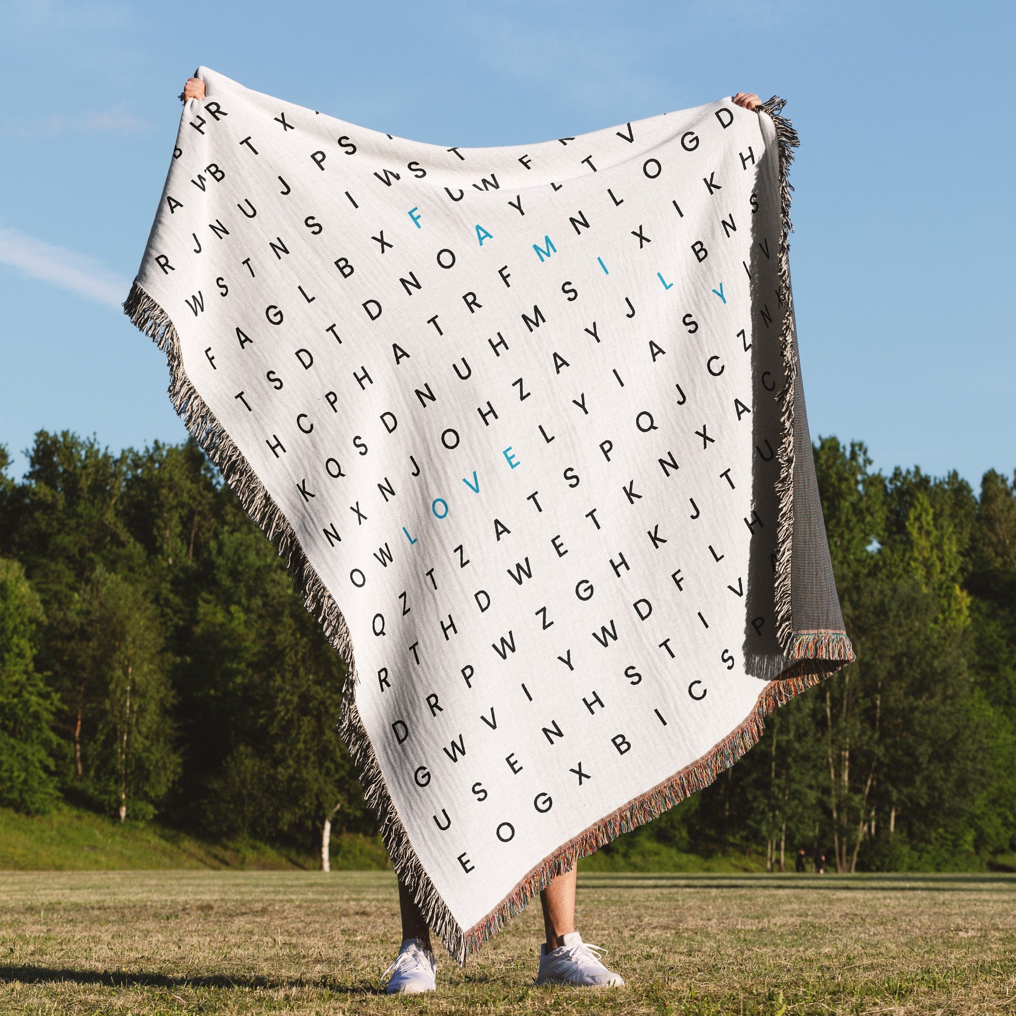 Custom Word Search Blanket, Personalized Word Search Blanket, Woven ...