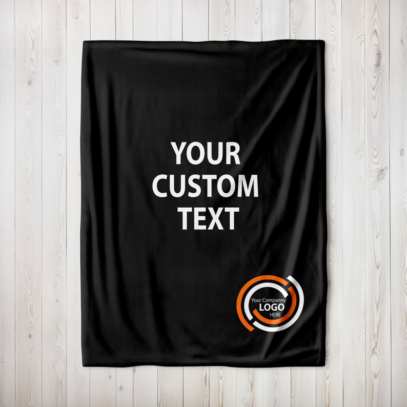 Personalized Logo Blanket: Custom Fleece Throw, Corporate Gift - Etsy