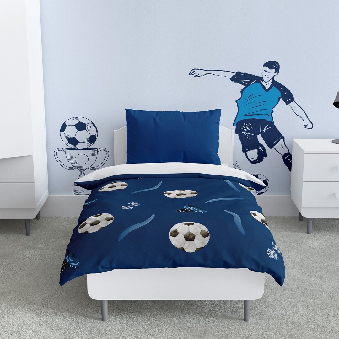 SOCCER DUVET COVER Bed Kids Boys Room Soccer Player Mom Team Theme ...
