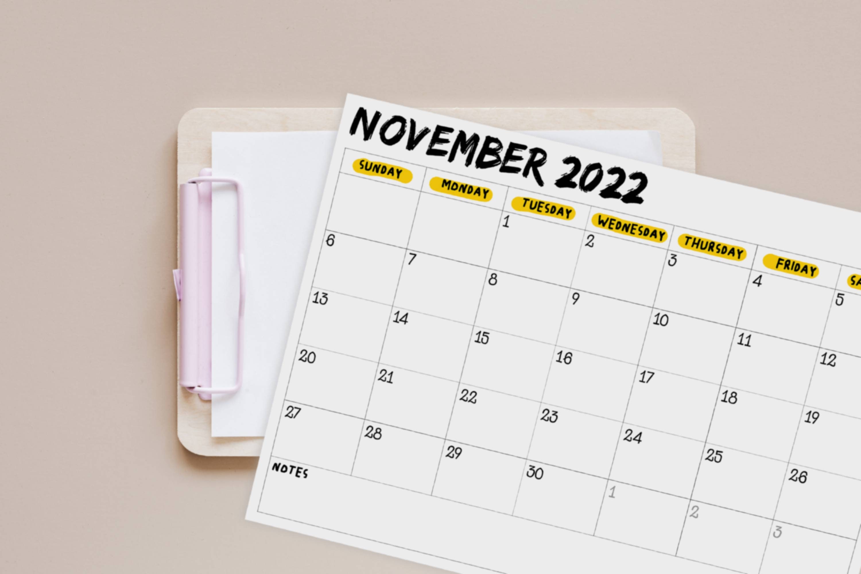 Downloadable Calendar November 2022, Fall Calendar Printable, Stylish ...