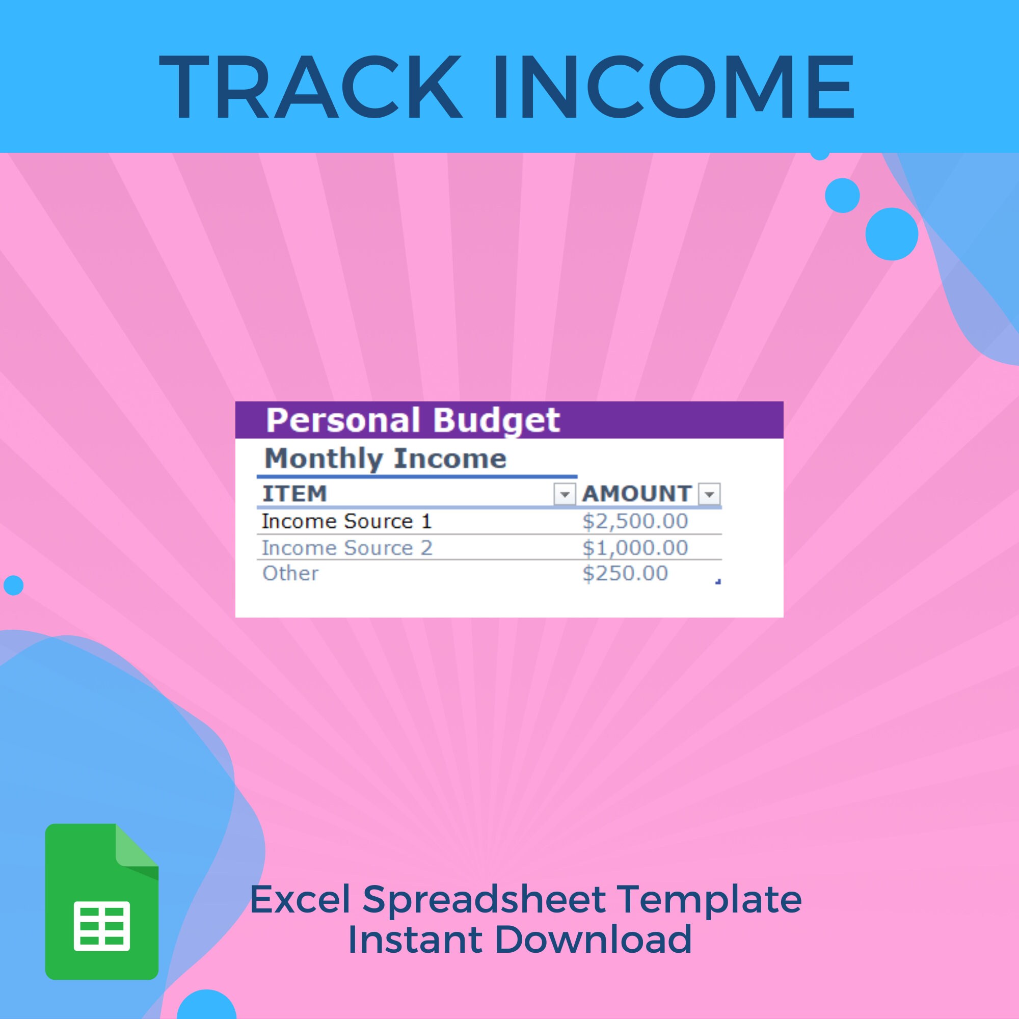 Monthly Budget Spreadsheet Template for Google Sheets - Etsy