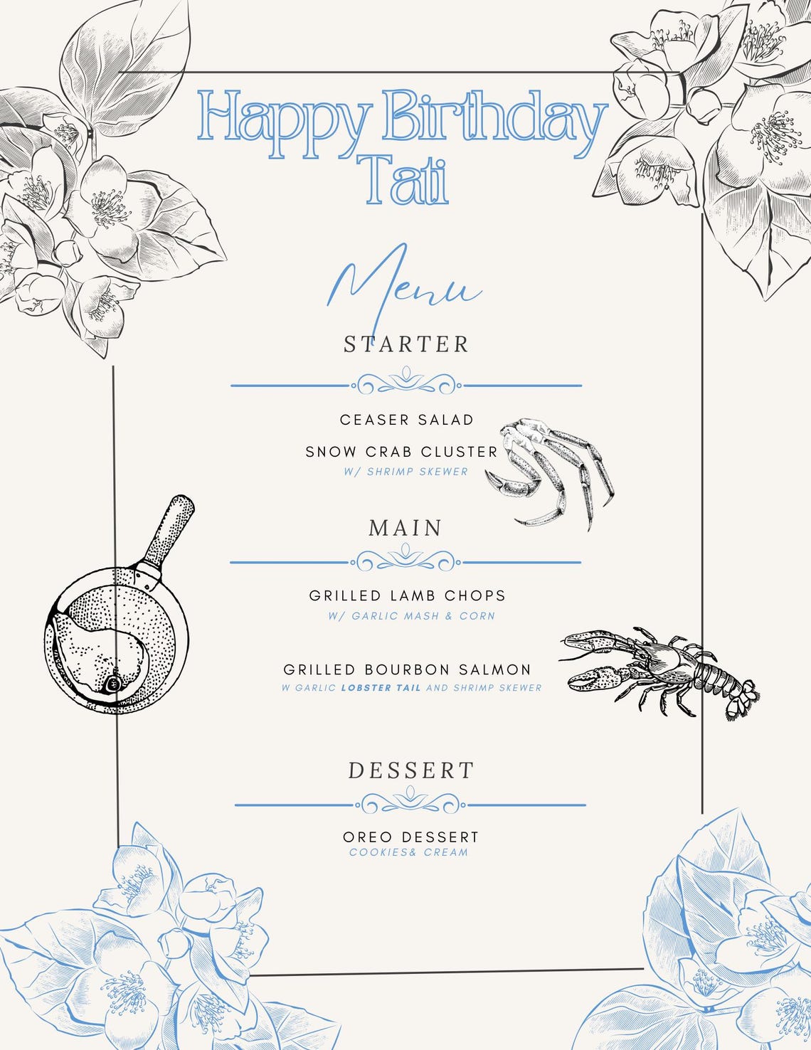 Elegant Menu Template - Etsy