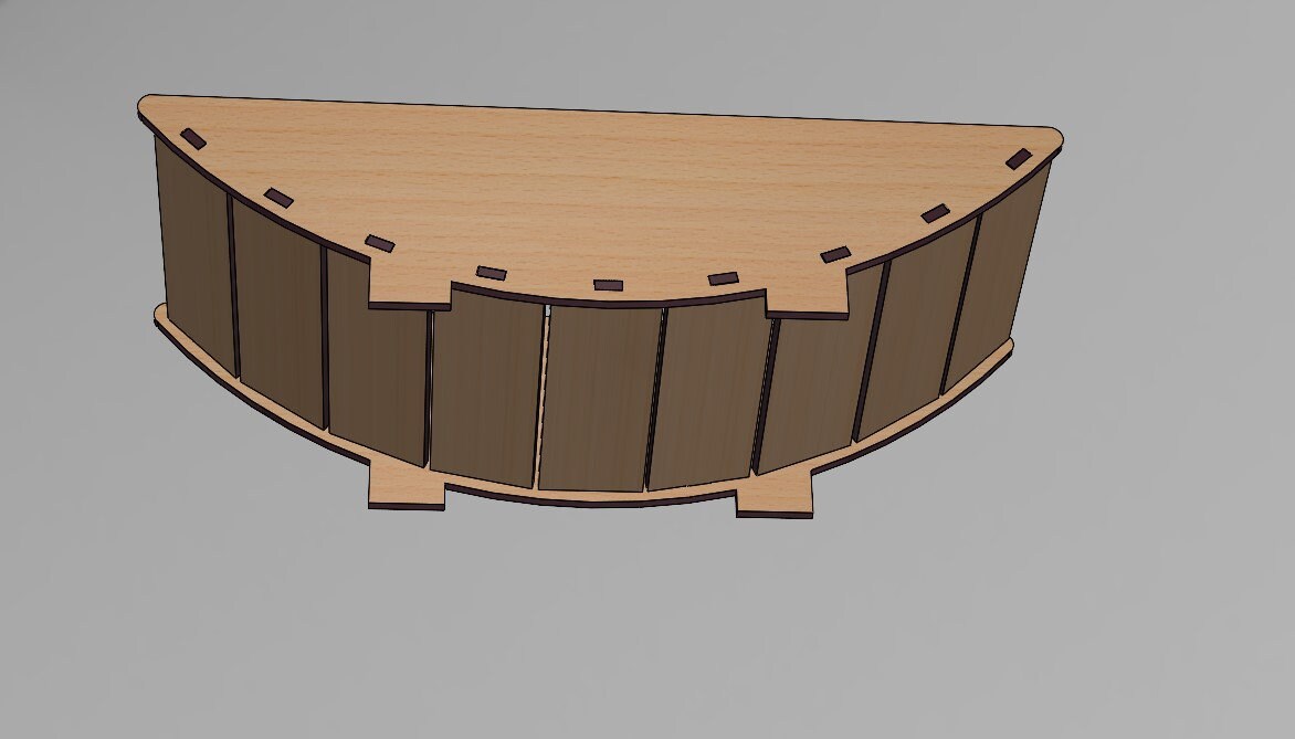 Curved MDF Tray 3mm Vector Dxf Cdr Wooden Box 250x90x60 - Etsy