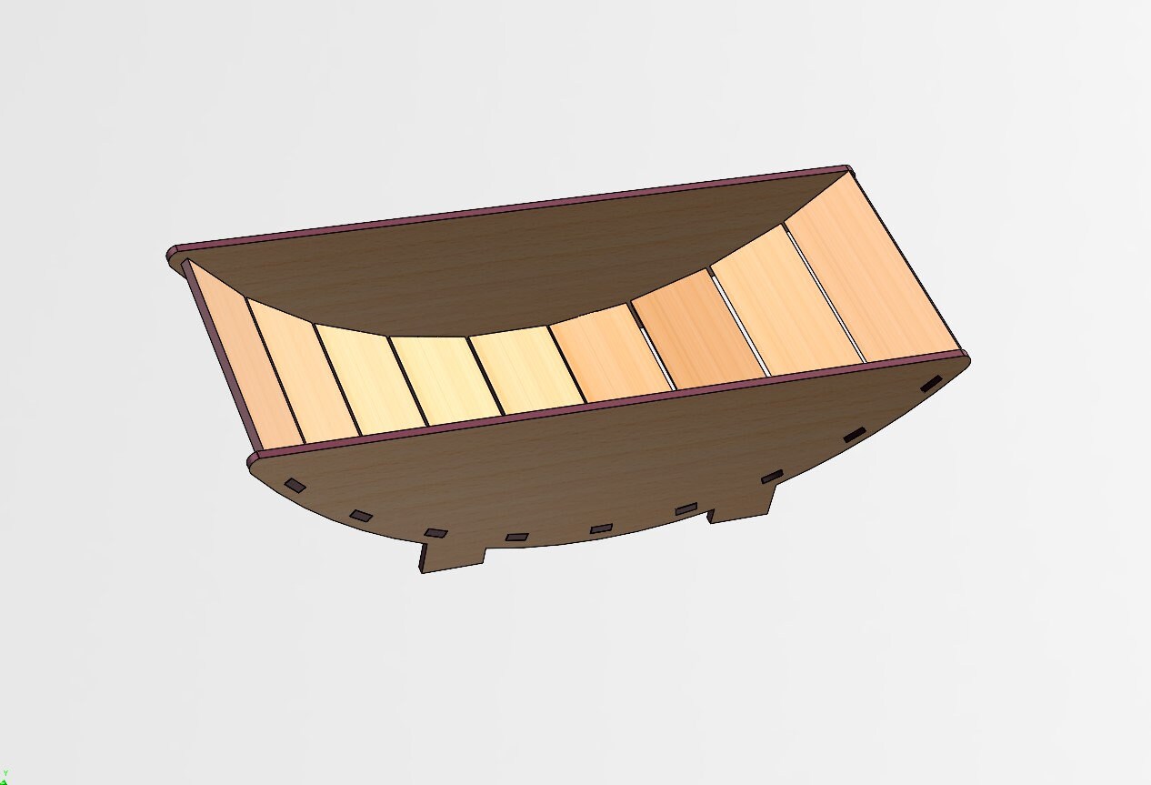 Curved MDF Tray 3mm Vector Dxf Cdr Wooden Box 250x90x60 - Etsy