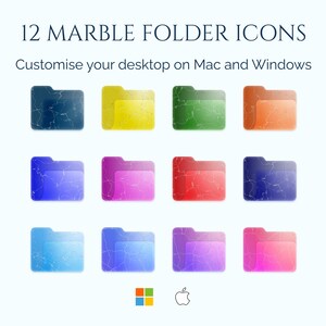 12 Marble Desktop Folder Icons, Desktop Icons for Mac and Windows ...