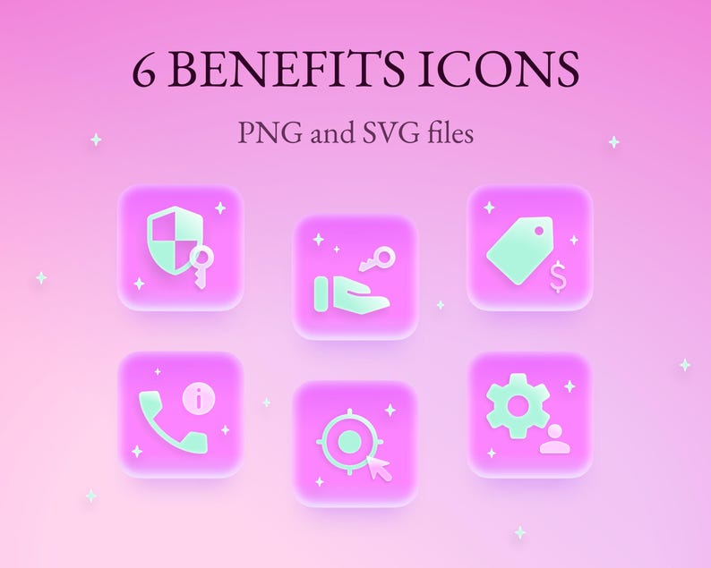 Aesthetic Benefits 3d Icon Set in PNG and SVG | Fluorescent Icons - Etsy