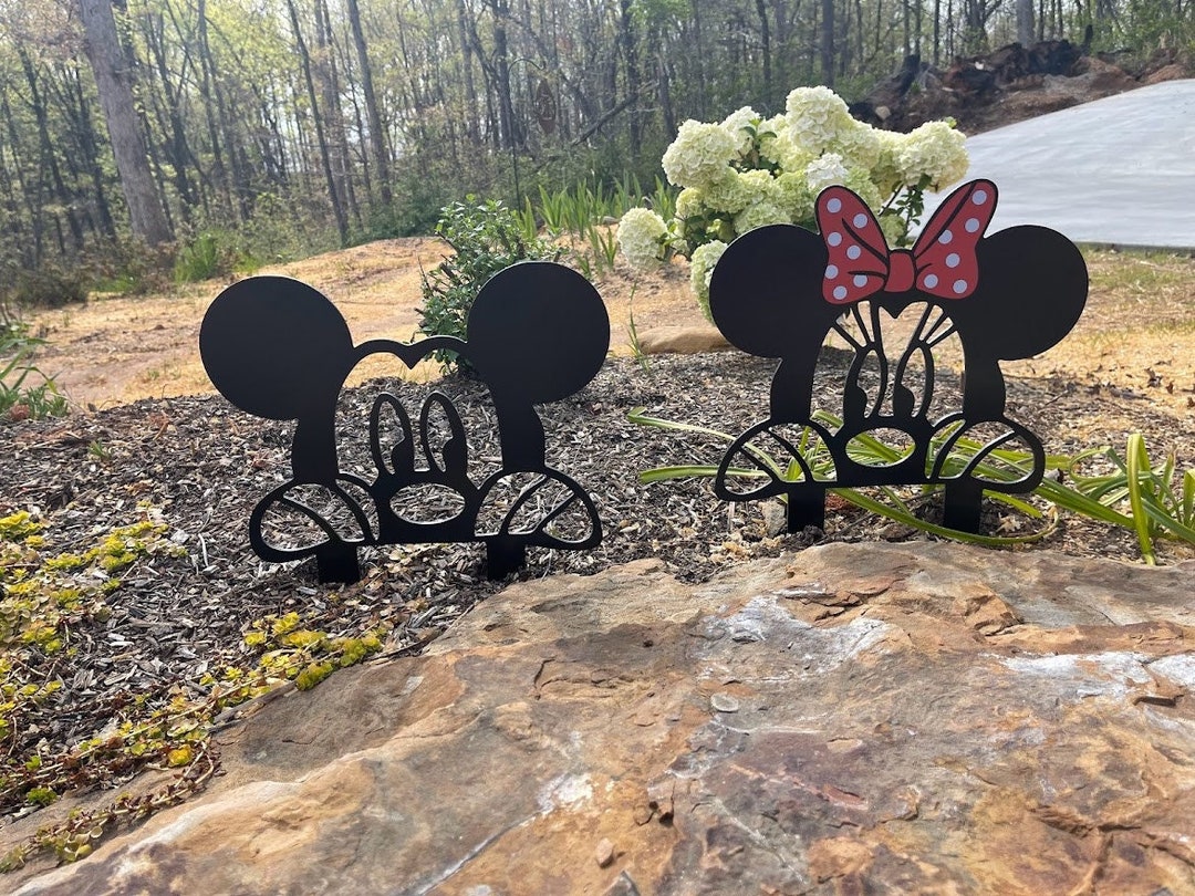Peeking Mickey Mouse Yard Sign Peeking Minnie Yard Decor All Year Round