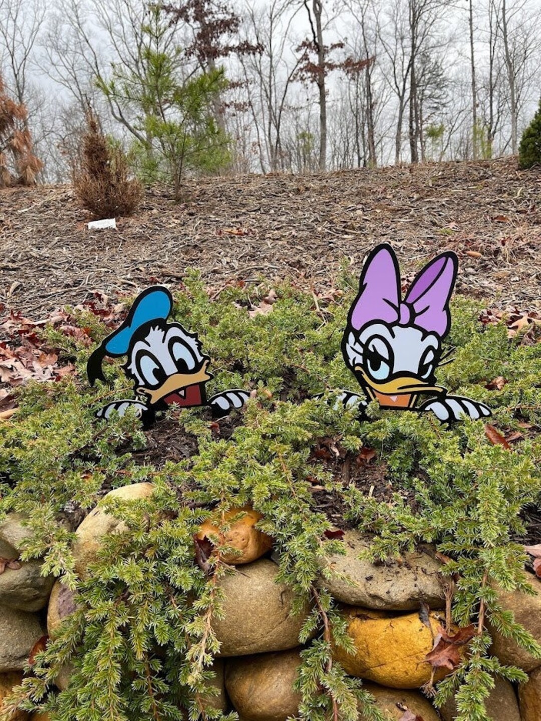 Peeking Donald Duck Yard Sign - Peeking Daisy Duck Yard Decor- Donald ...