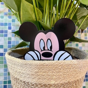 Peeking Mickey Mouse Planter Sign - Peeking Minnie Flower Pick - Mickey ...