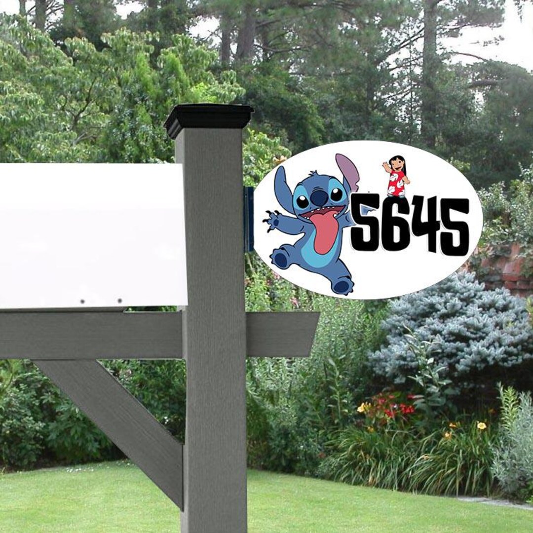 Lilo and Stitch Address Mailbox Bracket Sign WITH Bracket, Personalized ...