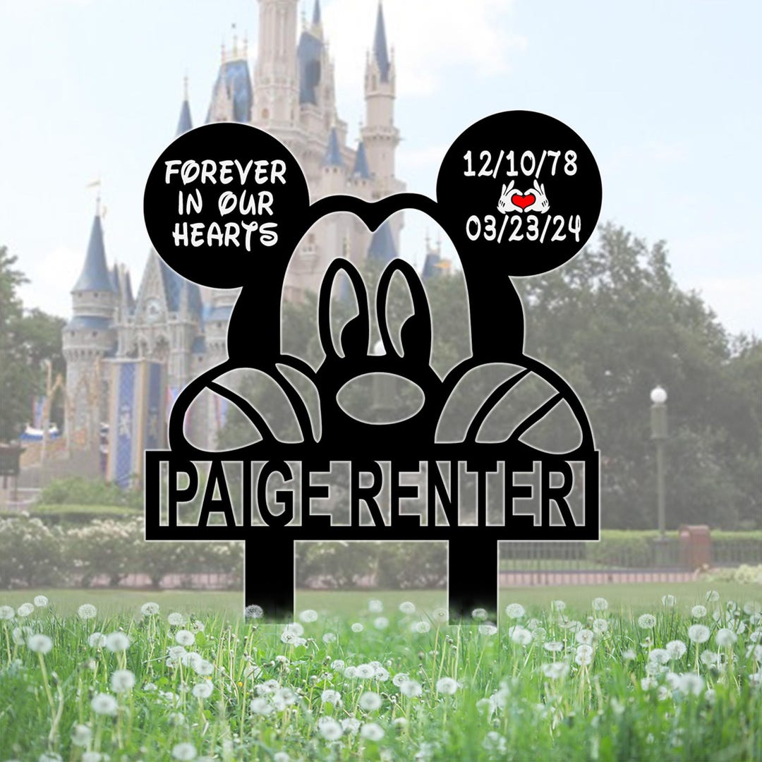 Mickey Mouse Memorial Yard Stake Sign, Disney Lover Sympathy Gift With ...
