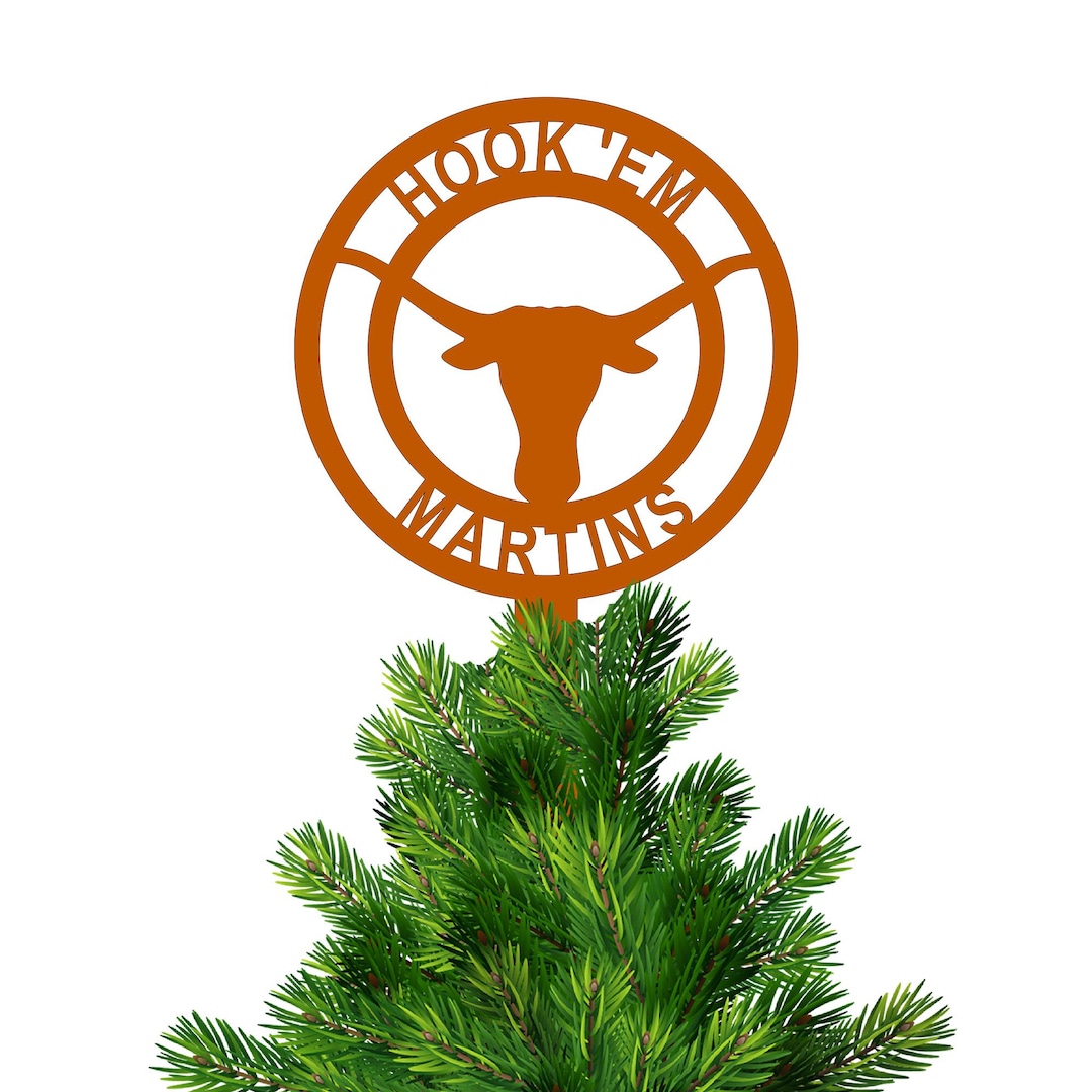 Texas Longhorn Christmas Tree Topper Lighted DIY, Hook Em TX Longhorn ...
