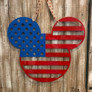 Mickey Flag Head Sign Patriotic Disney Inspired Garden Flag July 4th ...