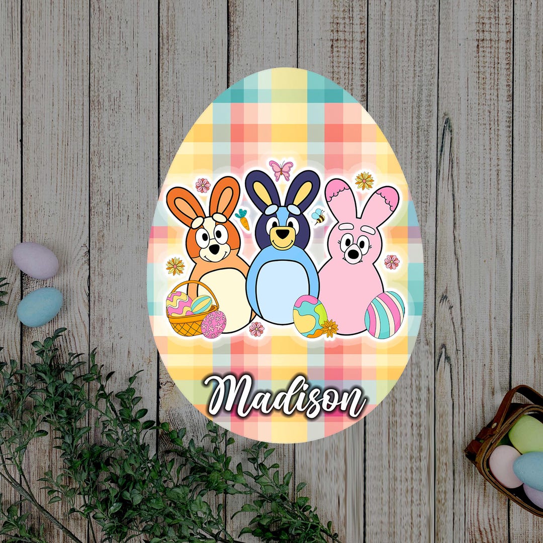 Bluey Peep Easter Egg Decor Art for Doors Inside or Outside ...