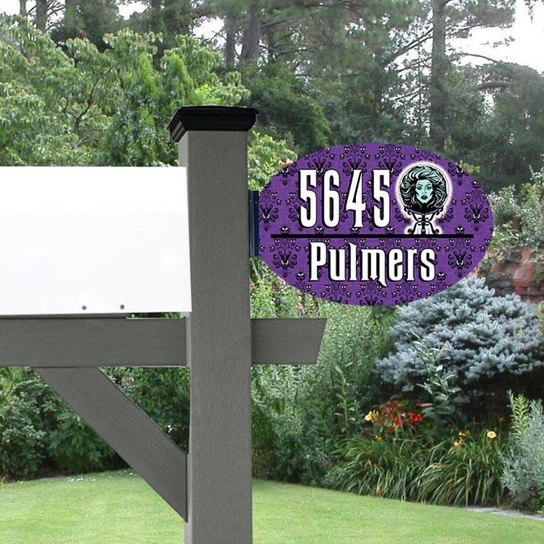 Haunted Mansion Address Mailbox Sign WITH Bracket, Madam Leota Sign ...