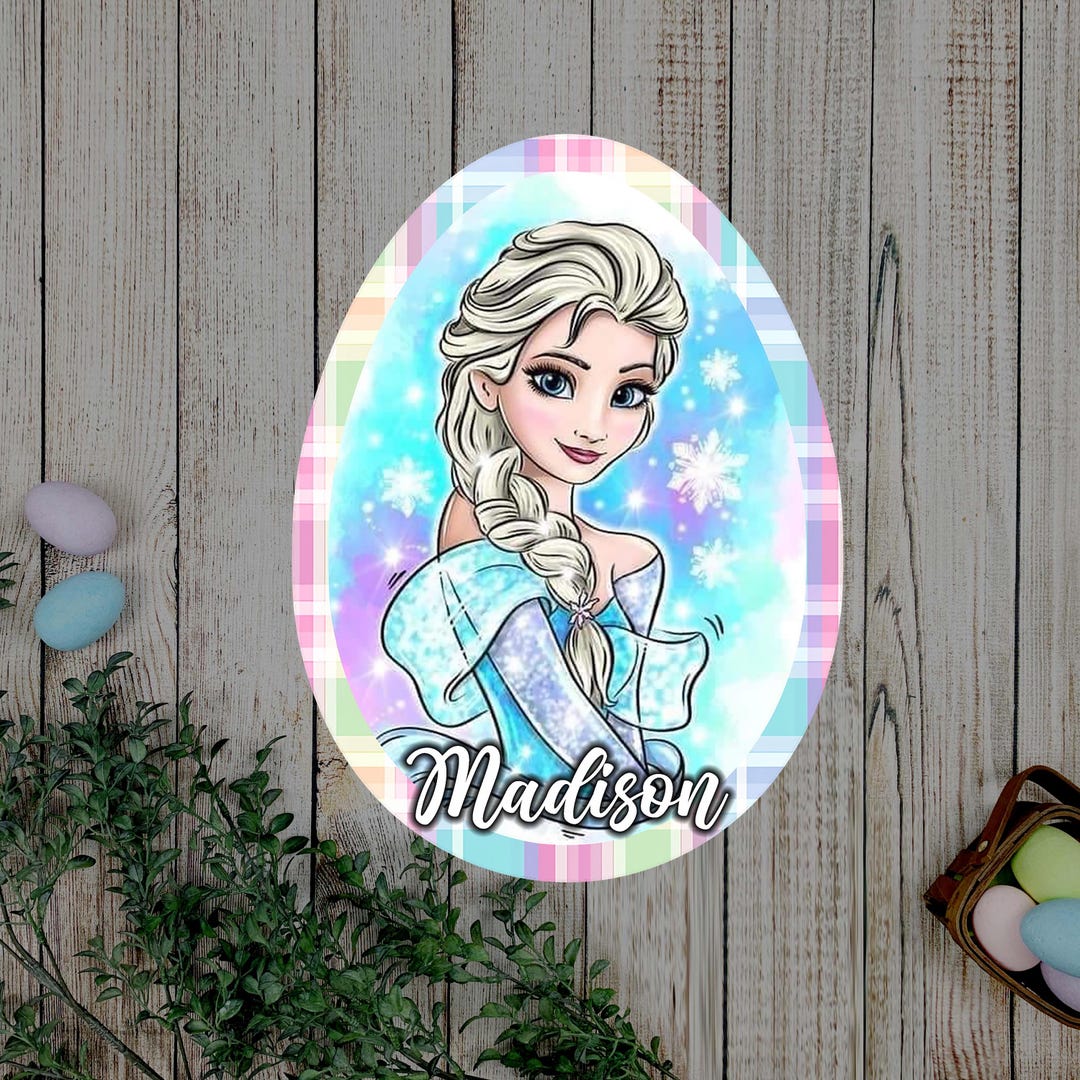Elsa Frozen Easter Egg Decor Art for Doors Inside Outside, Personalized ...
