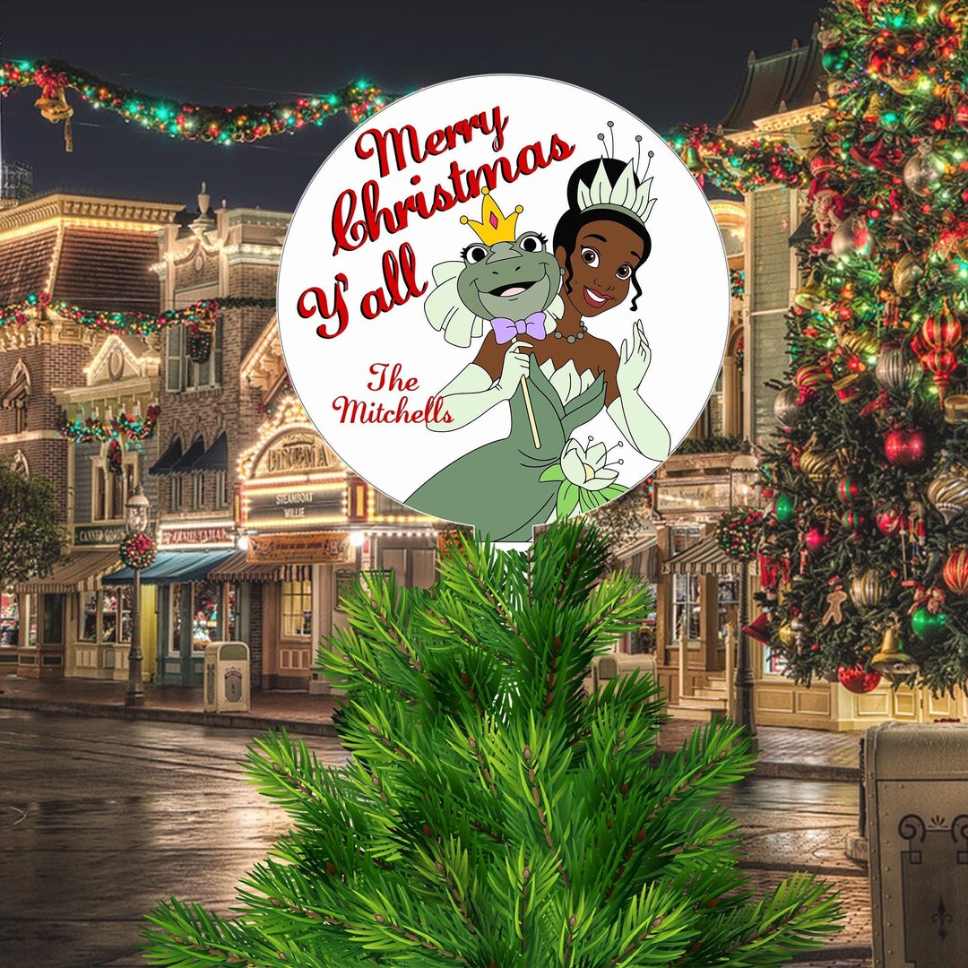 Princess Tiana Christmas Tree Topper Lighted DIY Option, Merry ...